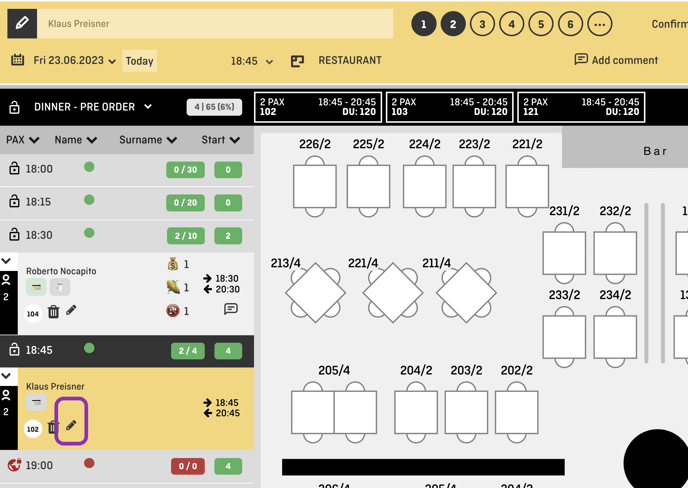 Move Reservations Between Rooms